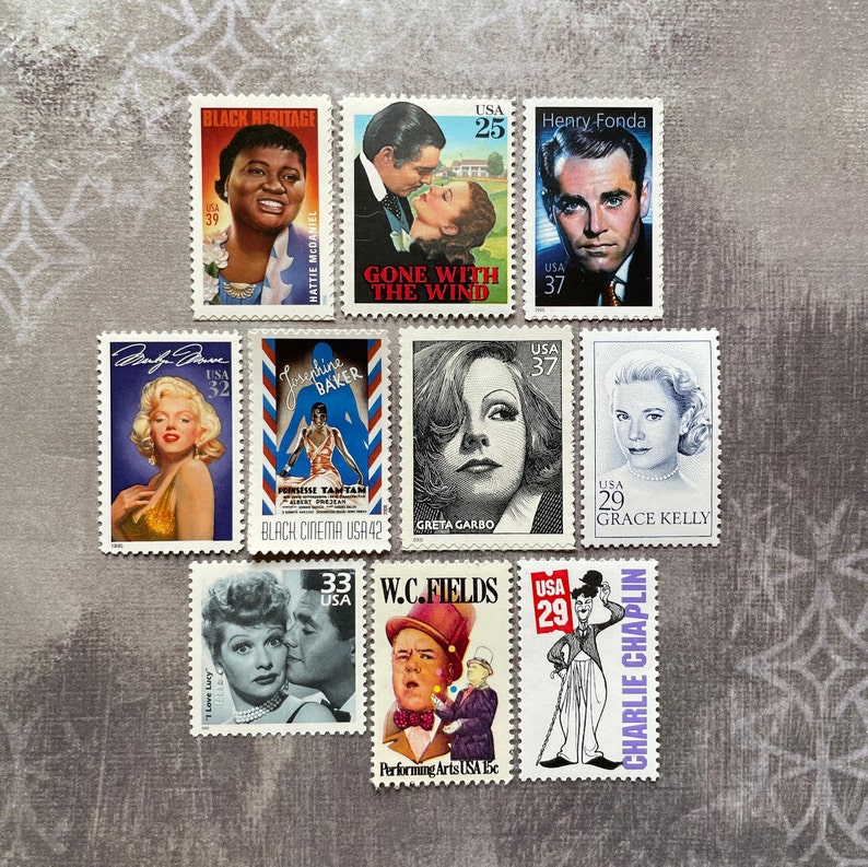 10 Classic Movie Star Postage Stamps. Random Grab Bag of MNH - Etsy