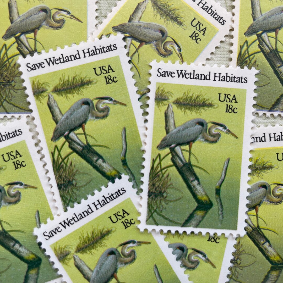 10 Save Wetland Habitats 18 Cent Vintage Postage Stamps. Wildlife ...