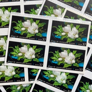 5 Magnolia 37 Cent Vintage Postage Stamps. Martin Johnson Heade ...