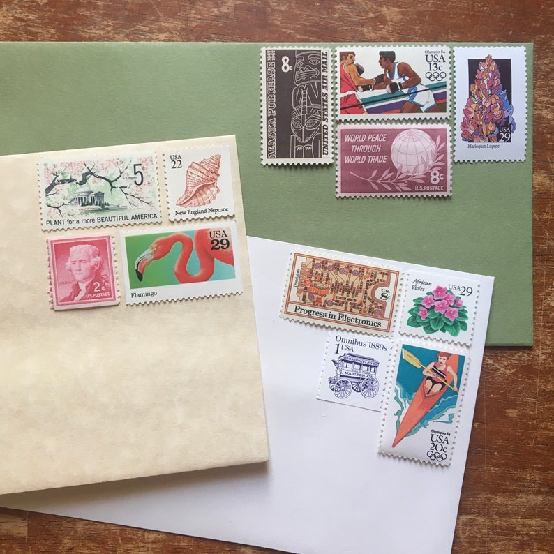 Grab Bag Random Unused Vintage Postage Stamps. Wedding - Etsy