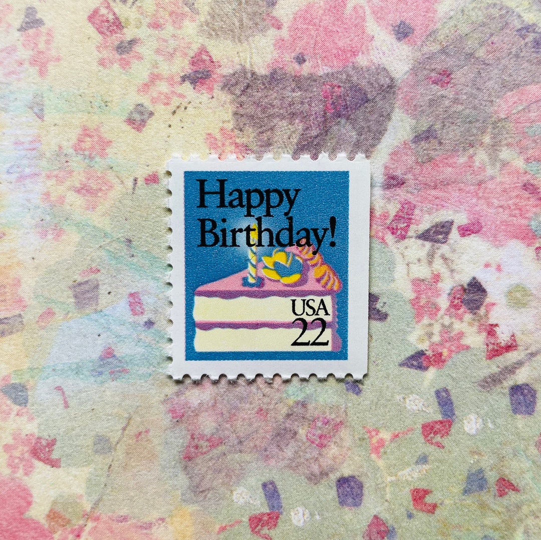 5 Happy Birthday 22 Cent Vintage Postage Stamps. Birthday Celebration ...