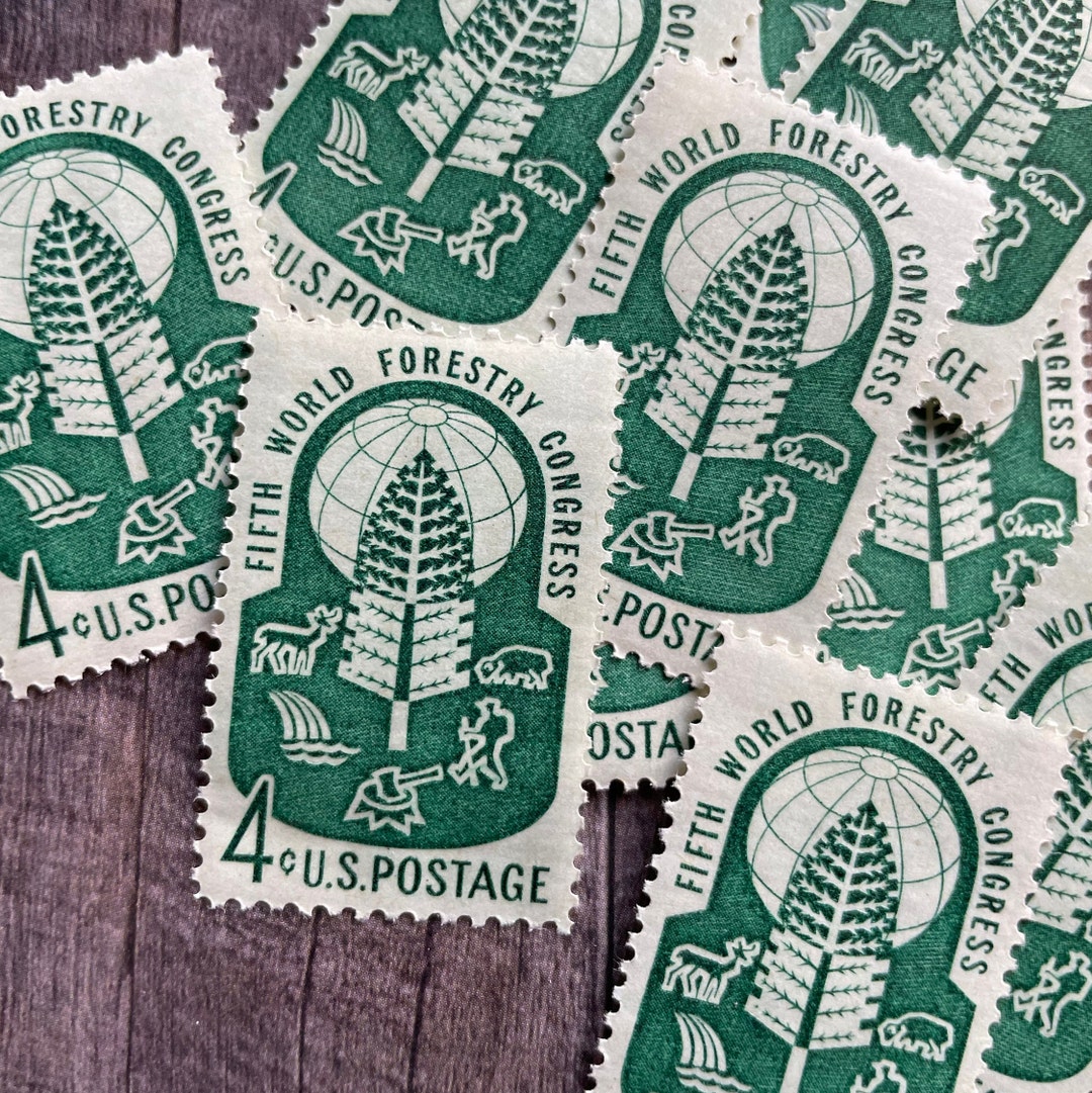 10 Forestry Congress 4 Cent Vintage Postage Stamps. Fifth World ...