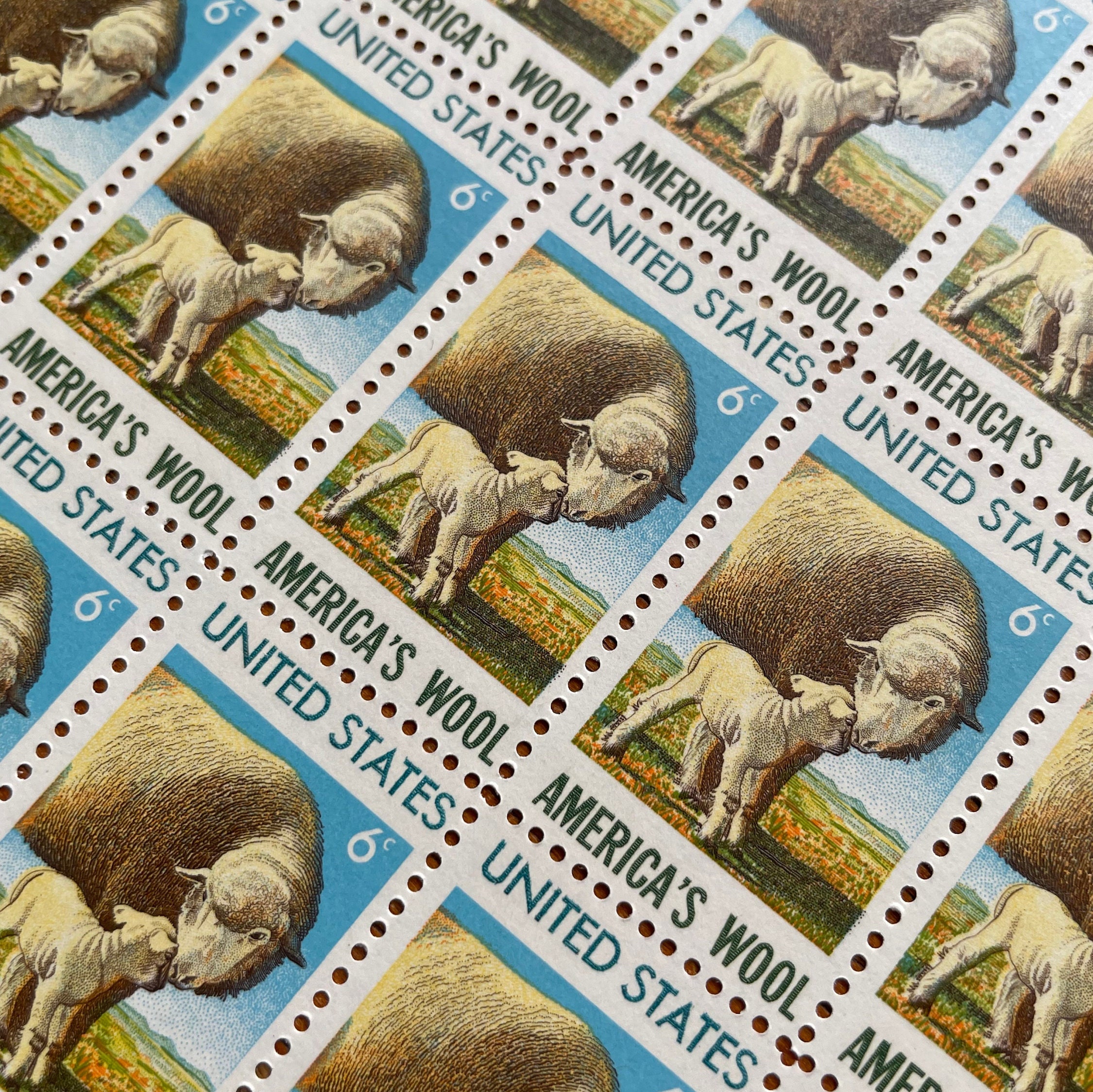 10 America's Wool 6 Cent Vintage Postage Stamps. Lamb and | Etsy