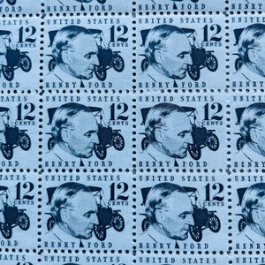 10 Henry Ford 12 Cent Vintage Postage Stamps. Model T, Automobile ...