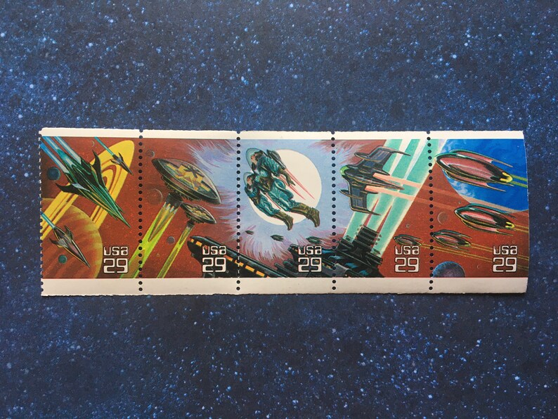 5 Sci-fi Stamps and Postcards. Science Fiction Postage. - Etsy