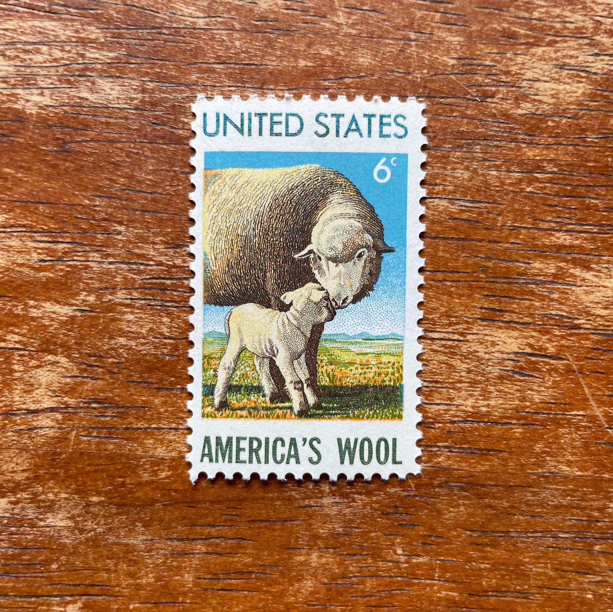 10 America's Wool 6 Cent Vintage Postage Stamps. Lamb and | Etsy