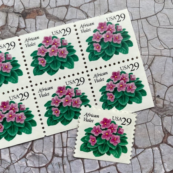 5 African Violet 29 Cent Vintage Postage Stamps. Gardening - Etsy