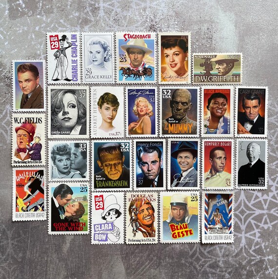 10 Classic Movie Star Postage Stamps. Random Grab Bag of MNH | Etsy