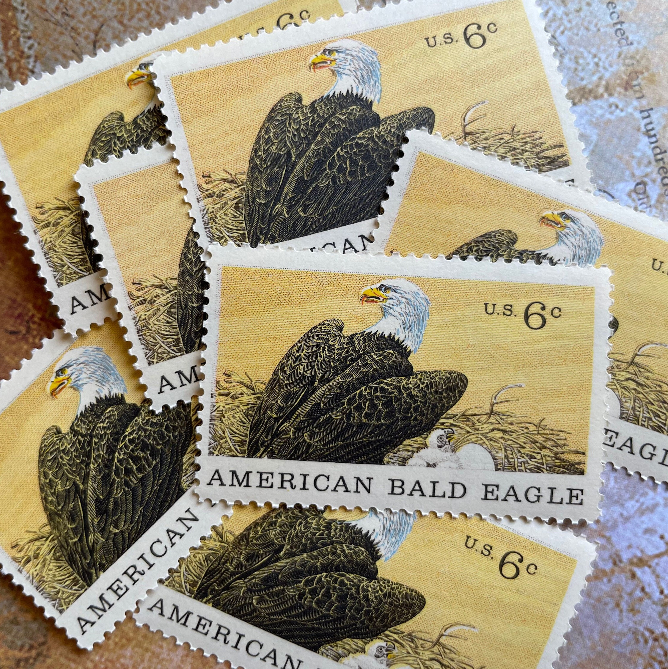 10 American Bald Eagle 6 Cent Vintage Postage Stamps. Wild | Etsy