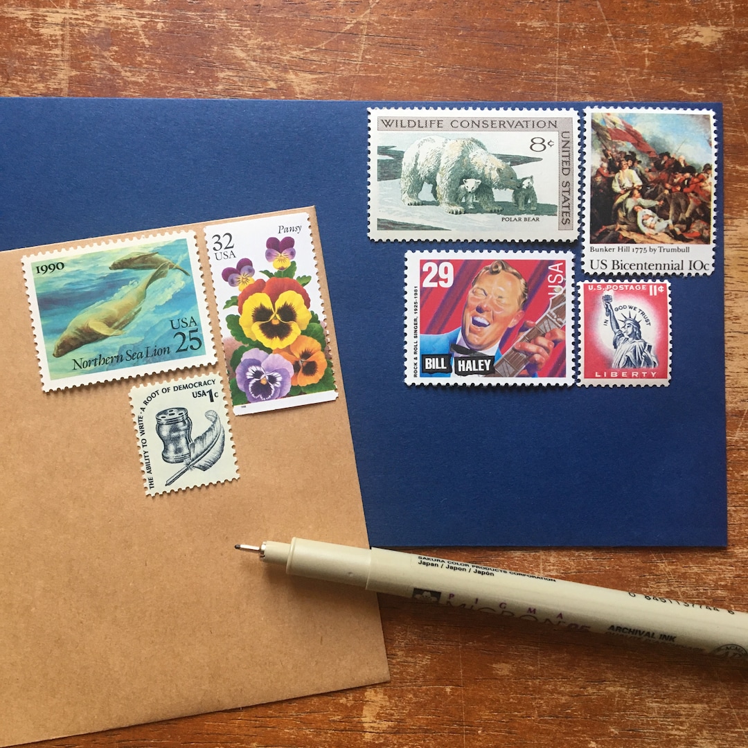 Grab Bag! Random Unused Vintage Postage Stamps. Wedding Postage ...