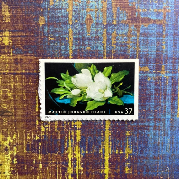 5 Magnolia 37 Cent Vintage Postage Stamps. Martin Johnson - Etsy