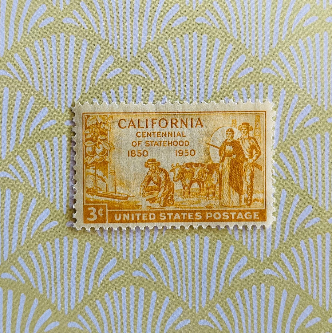 10 California Statehood 3 Cent Vintage Postage Stamps. Yellow Postage ...