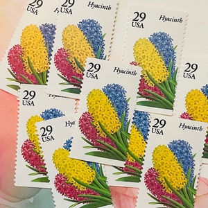 5 Hyacinth 29 Cent Vintage Postage Stamps. Spring Garden Flowers ...