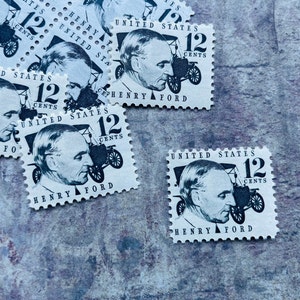 10 Henry Ford 12 Cent Vintage Postage Stamps. Model T, Automobile ...