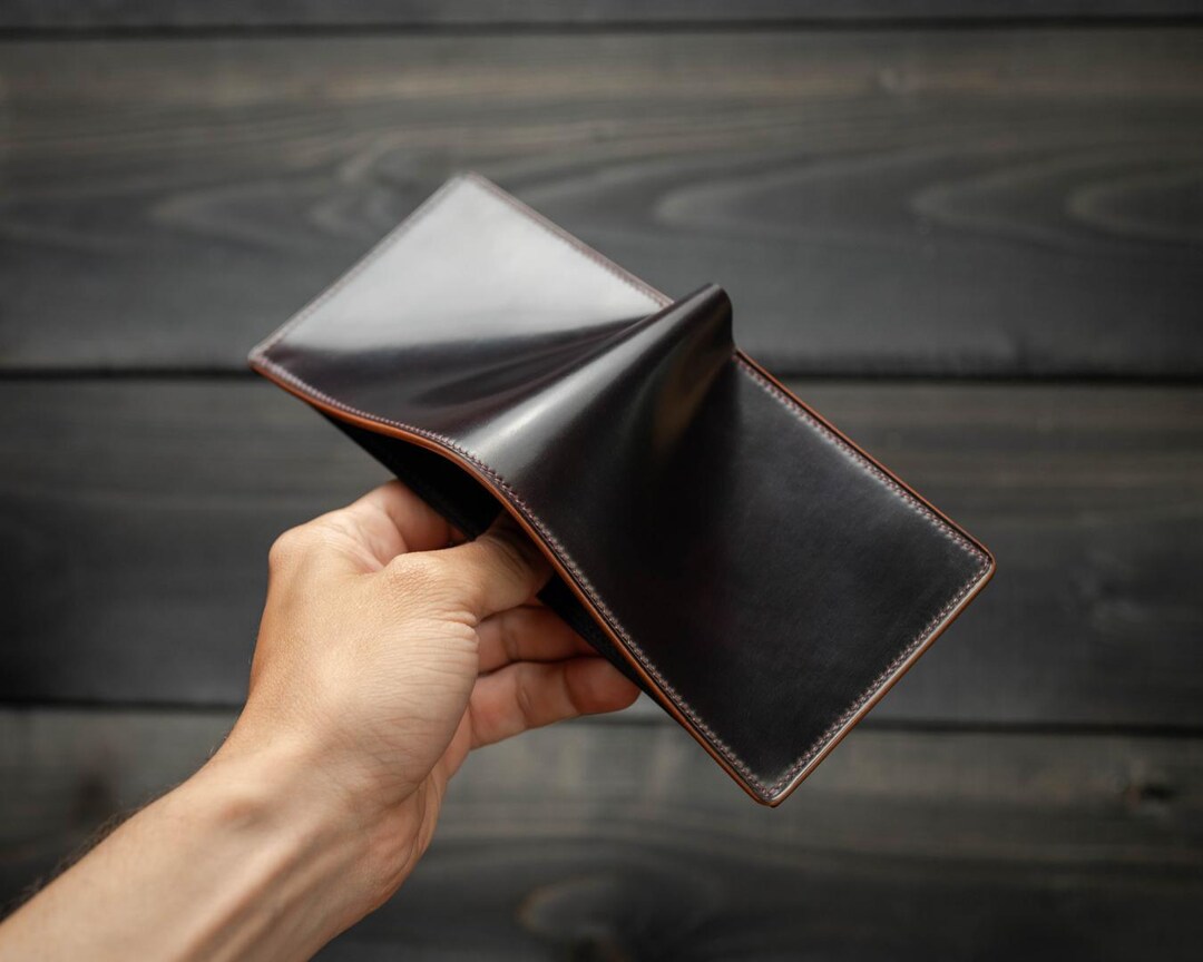 Horween Color 8 Shell Cordovan Leather Wallet - Handmade Wallet ...