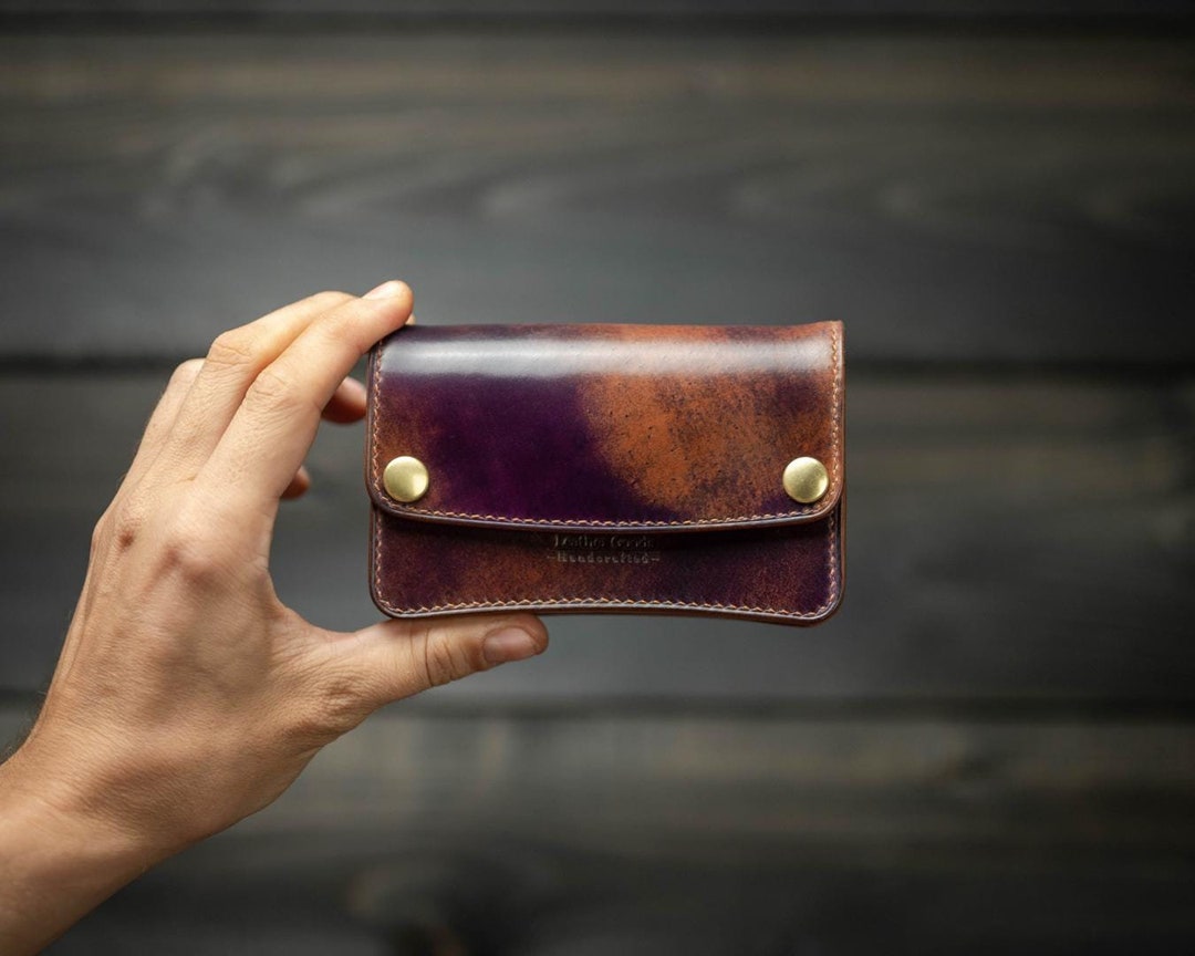Mini Trucker Wallet V1, Horween Shell Cordovan, Marbled Violet Shell ...