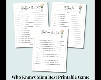 Printable Mother's Day Who Knows Mom Best Printable Game for Baby ...