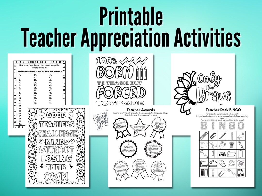 Teacher Appreciation Printable Activitiesfunny, Faculty Gifts, Moral ...