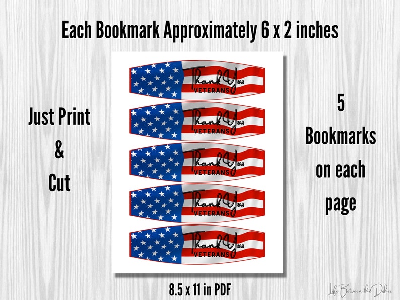 Thank You Veterans American Flag Printable Bookmarks, Veteran's Day ...