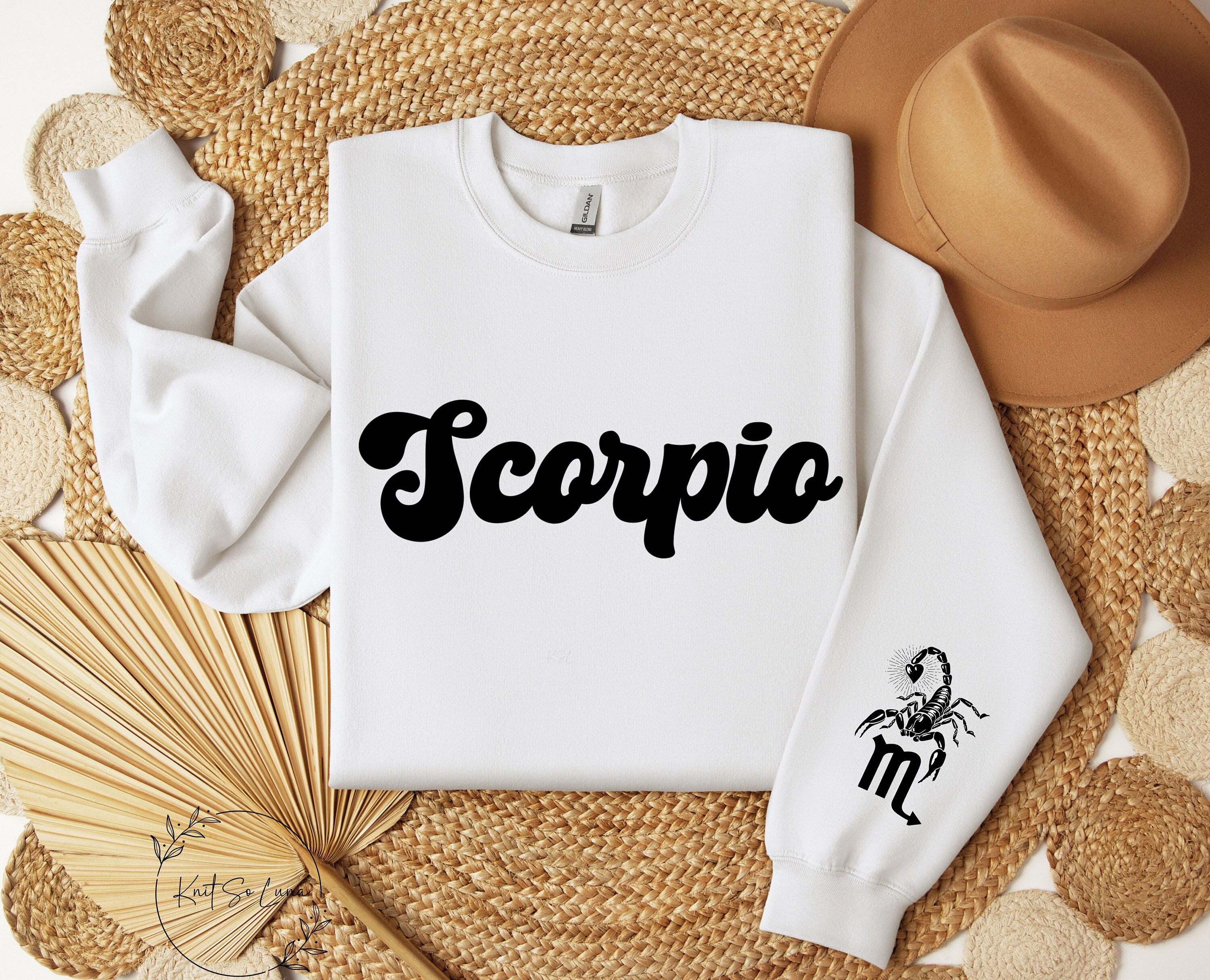 Aesthetic Retro Scorpio Sweatshirt With Scorpion Symbol and Scorpion on ...