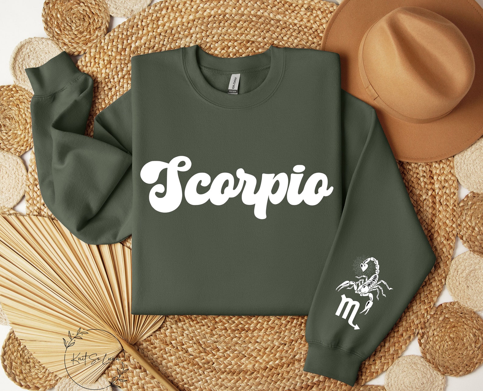 Aesthetic Retro Scorpio Sweatshirt With Scorpion Symbol and Scorpion on ...
