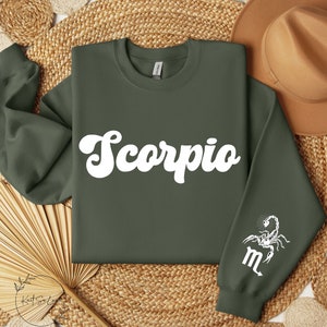 Aesthetic Retro Scorpio Sweatshirt With Scorpion Symbol and Scorpion on ...