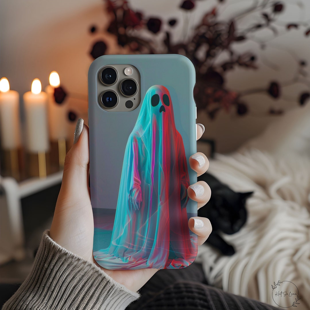 Spooky 3D Ghost Phone Case: Vaporwave Halloween iPhone & Samsung - Etsy