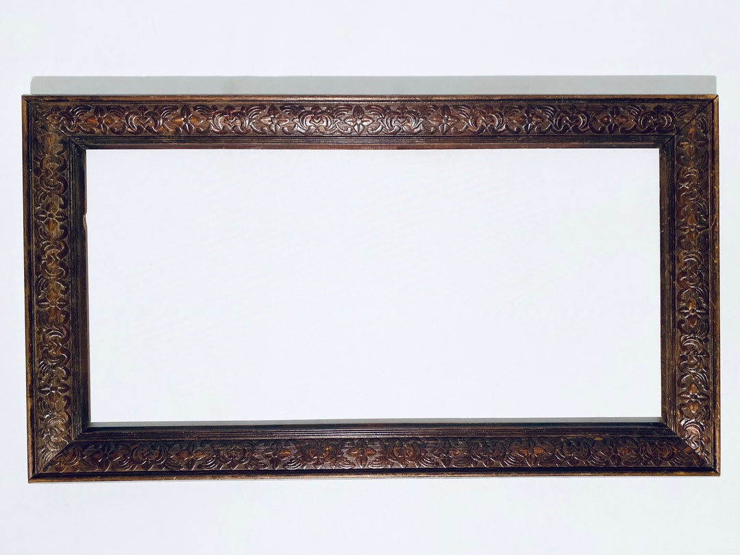 Large Antique Ornate Rectangular Picture Frame Wood Cast / 1800s ...