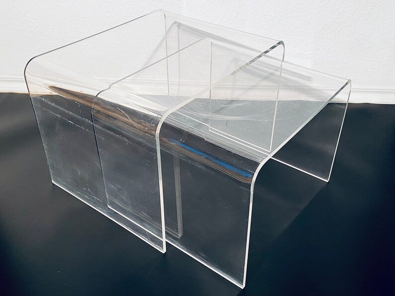 Two Plexiglass Perspex Tables 1980s / Vintage Decor - Etsy