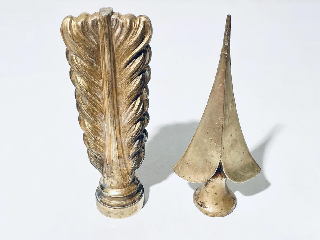 Old Curtain Finials Ends Arrowhead & Flight / Vintage Brass Classic ...