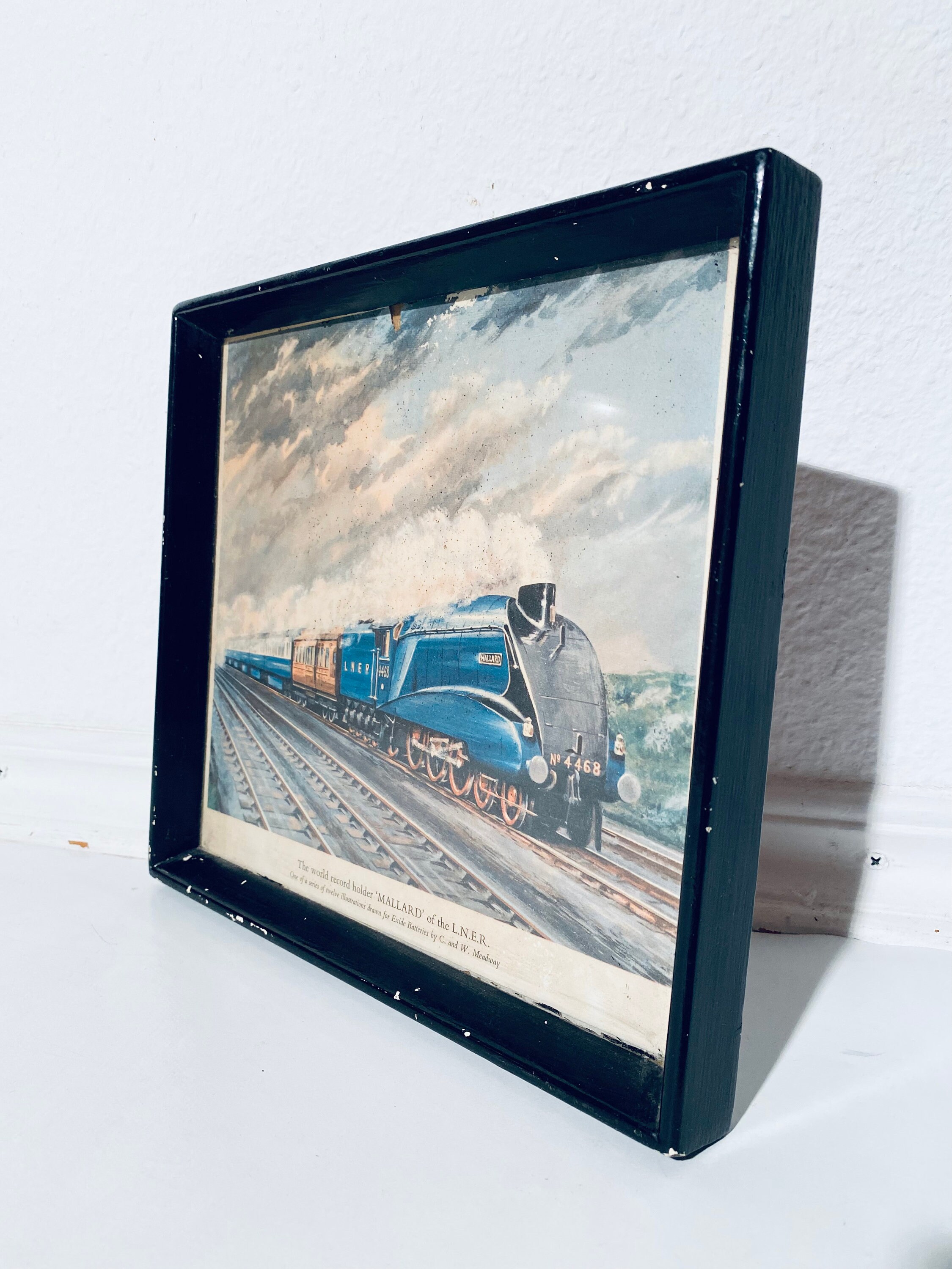 Mallard Locomotive Train Picture Wooden Frame / 40s Vintage - Etsy