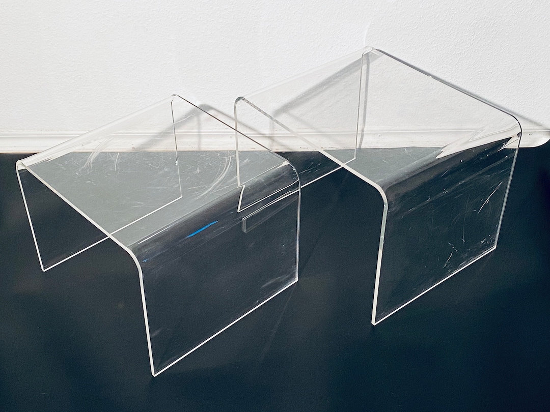 Two Plexiglass Perspex Tables 1980s / Vintage Decor - Etsy