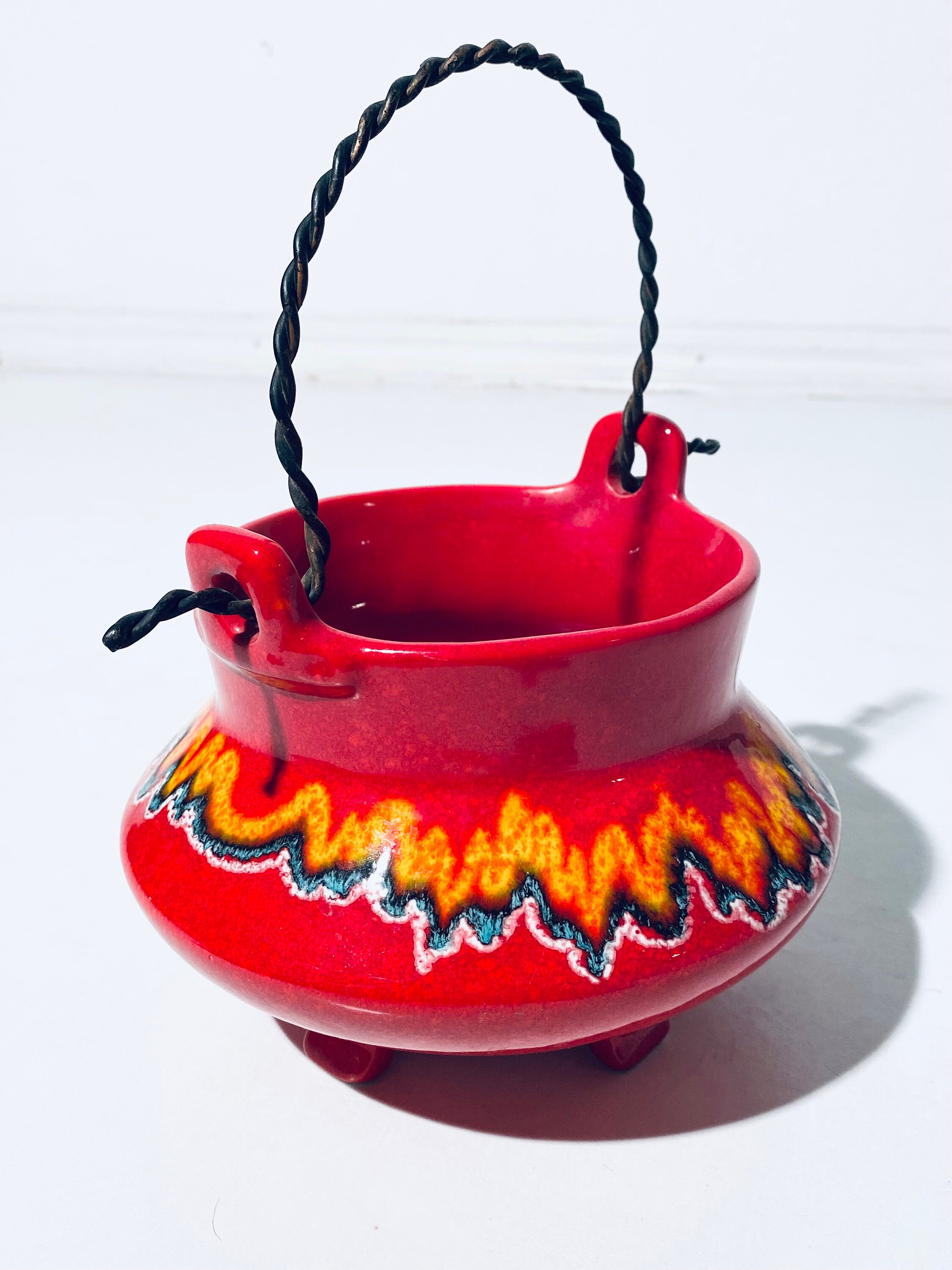 Red Bertoncello Ceramic Brazier Plant Pot Planter Fat Lava / - Etsy