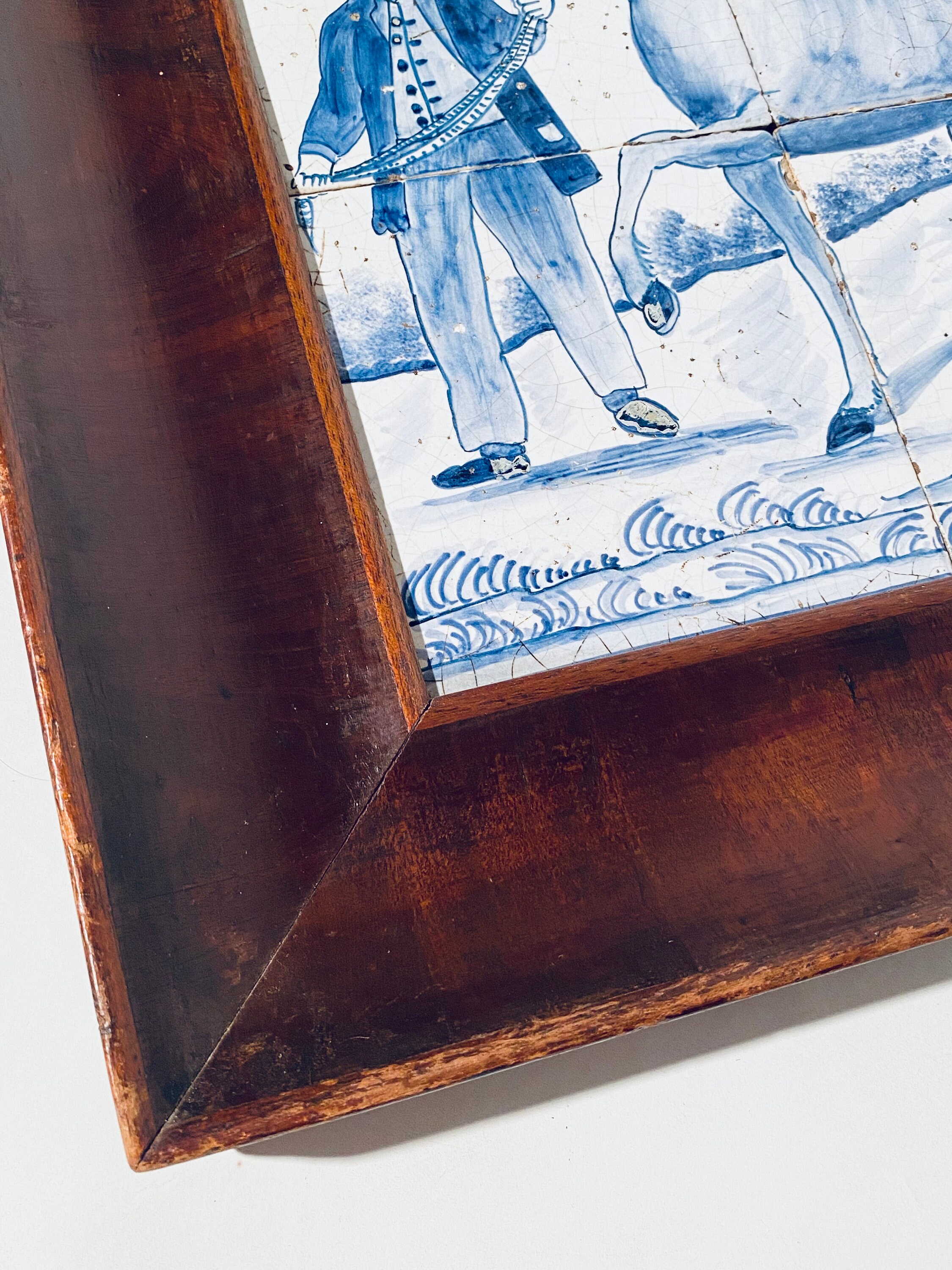 Antique Delft Blue Ceramic Tile Horse Farmer Motif Picture / - Etsy