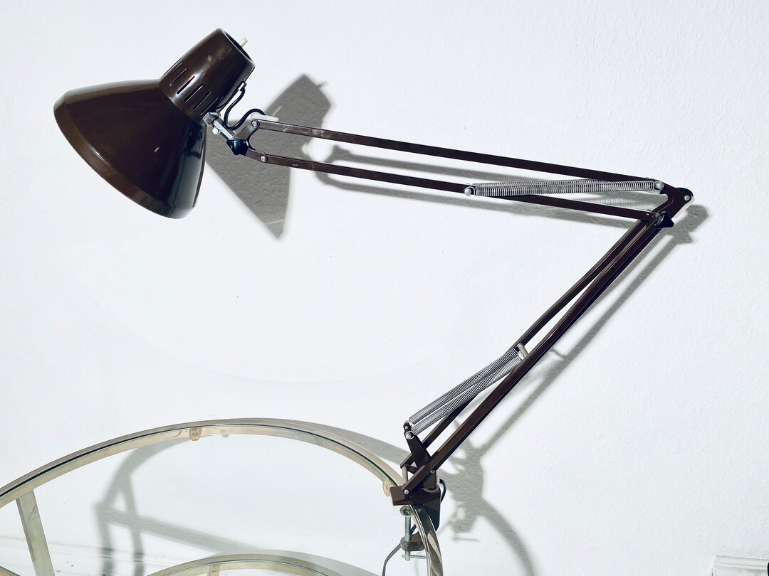 Vintage Brown Architects Desk Lamp / Industrial Office Decor 1970s ...
