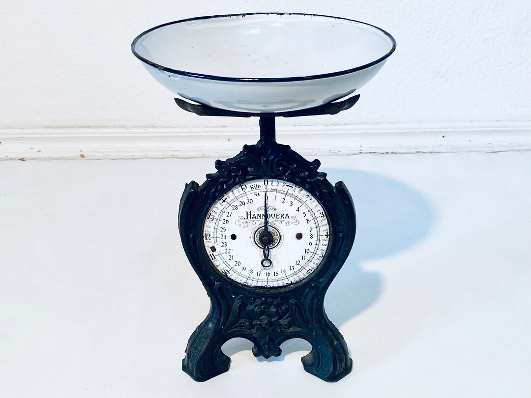 Antique Hanovera Art Nouveau Cooking Scale / 1920s Kitchen / Cast Iron ...