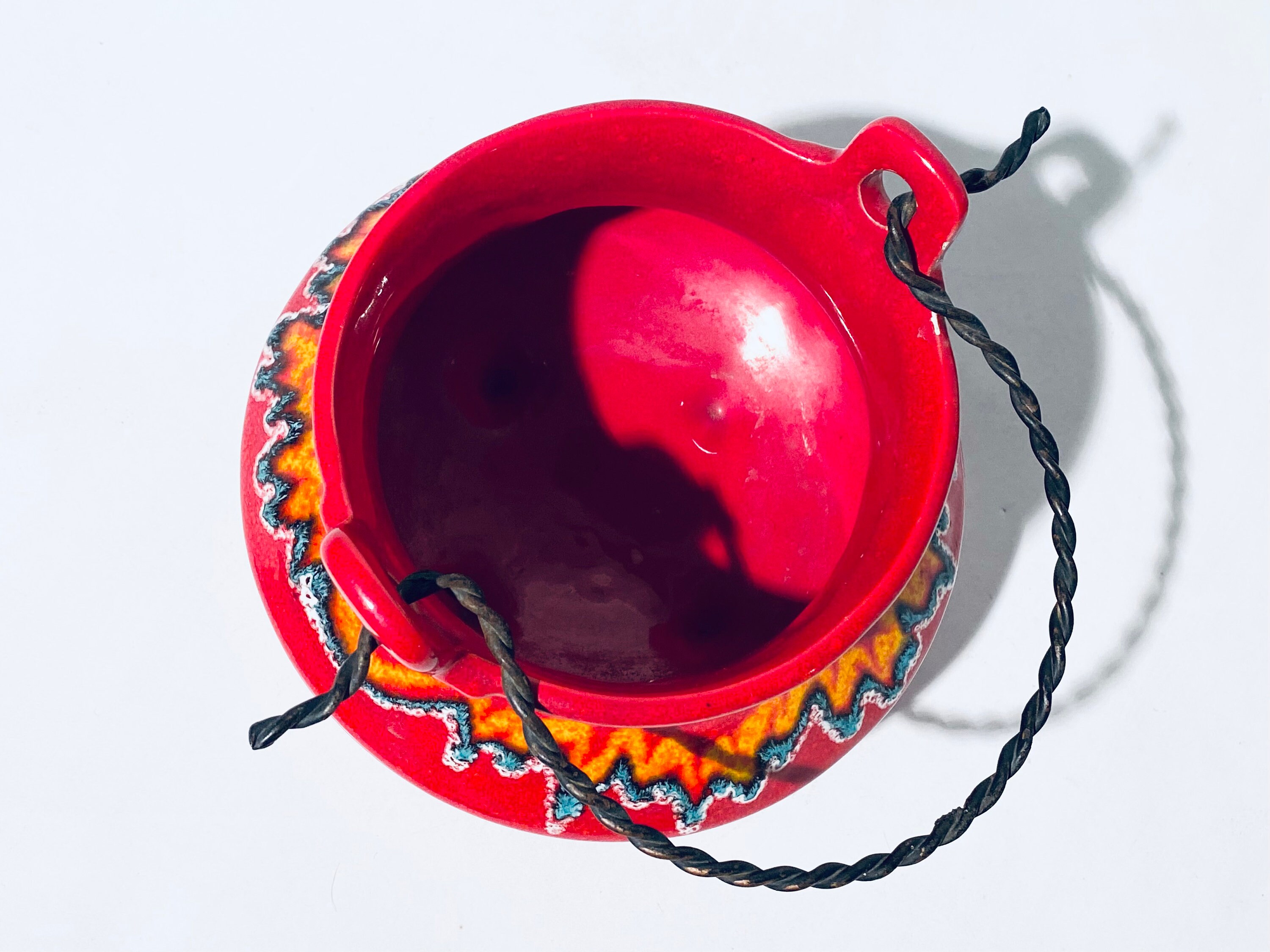 Red Bertoncello Ceramic Brazier Plant Pot Planter Fat Lava / - Etsy