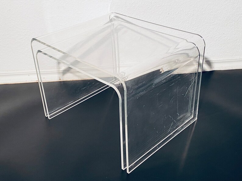 Two Plexiglass Perspex Tables 1980s / Vintage Decor - Etsy