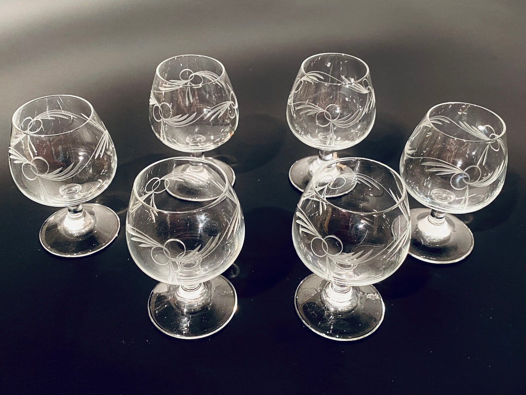 6 Small Snifter Glasses Drinking Set 100ml / Vintage Decor 80s - Etsy