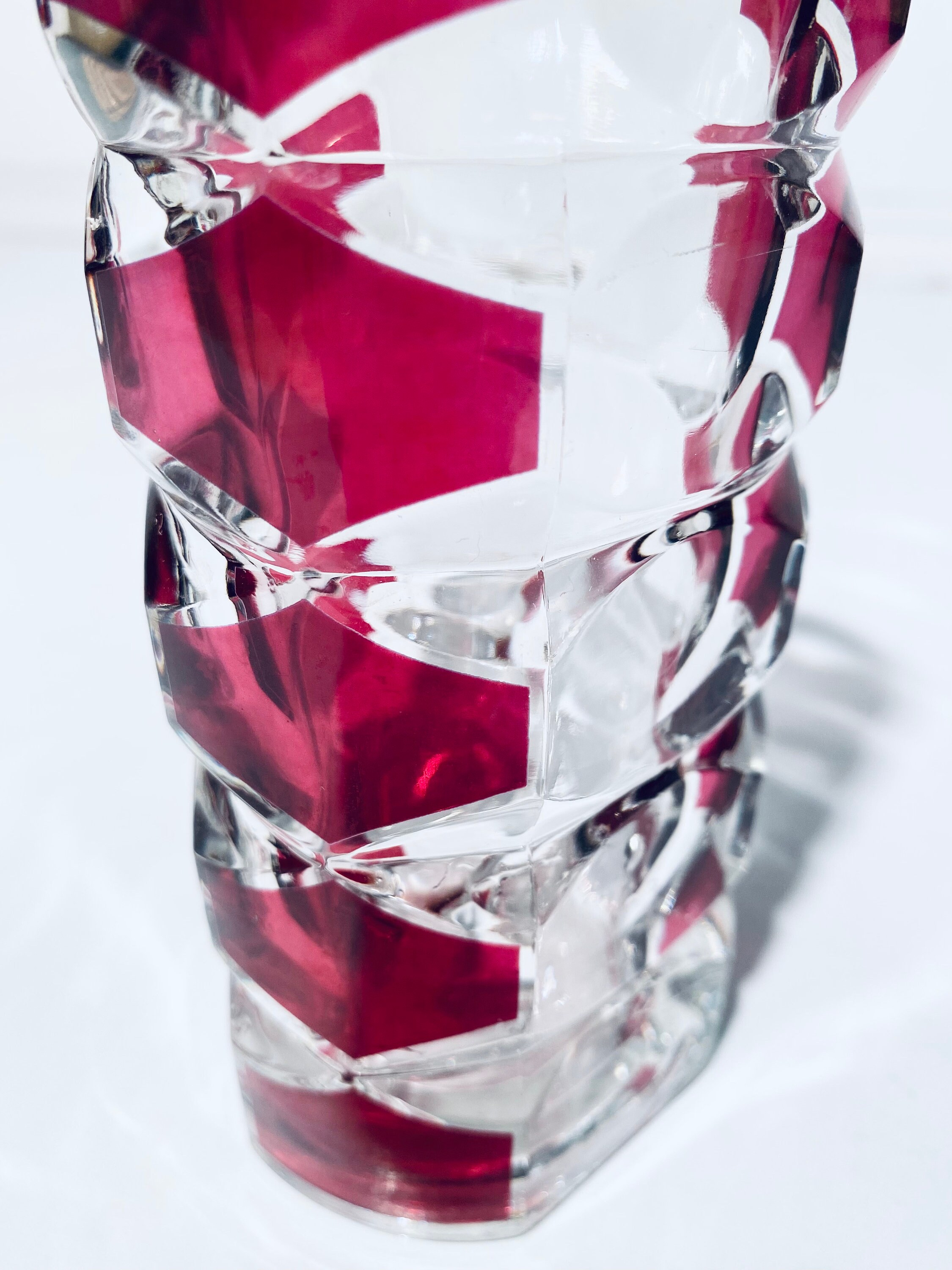 Triangular Glass Vase Art Deco Style / 1960s Vintage Decor - Etsy