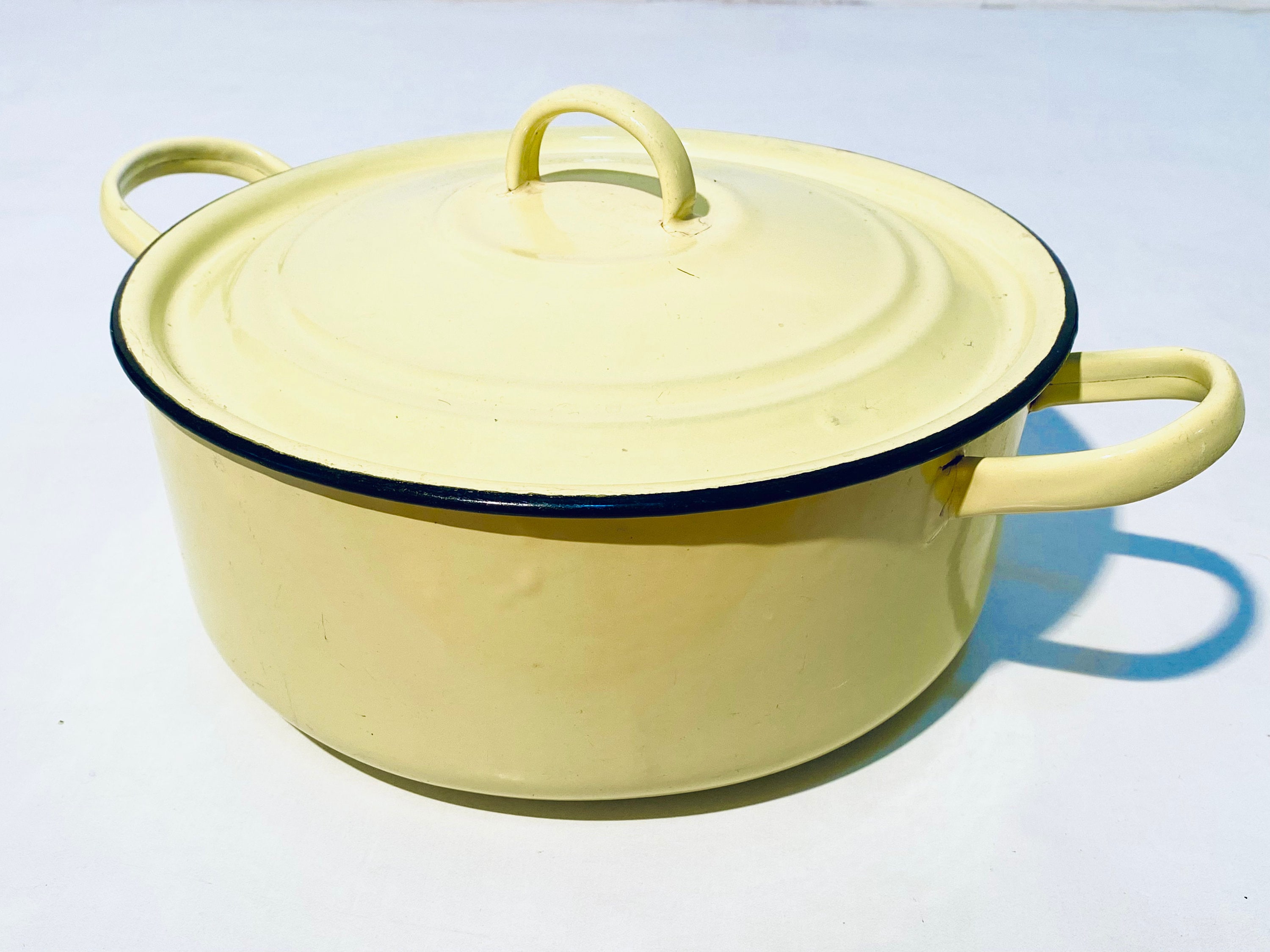 Vintage Yellow Enamel Cooking Pot Stew Pot Decoration / French - Etsy