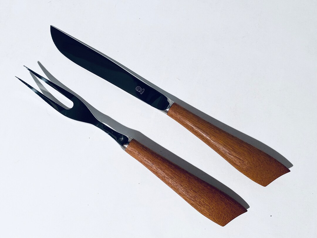 Othello Solingen Teak Meat Knife & Fork Set / Germany - Etsy