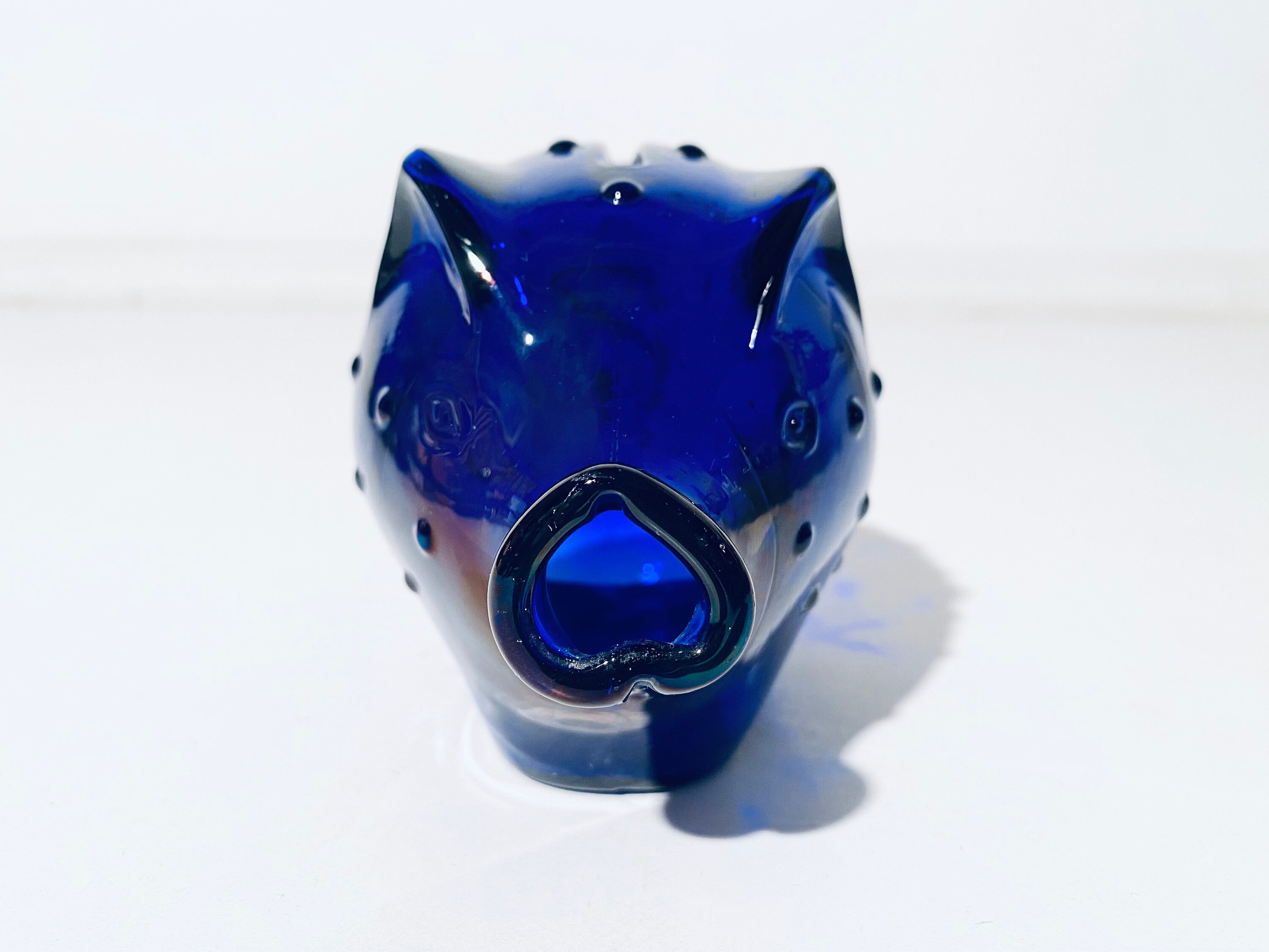 Rare Jacob E Bang Holmegaard Blue Glass Pig Piggy Bank / Money Box ...