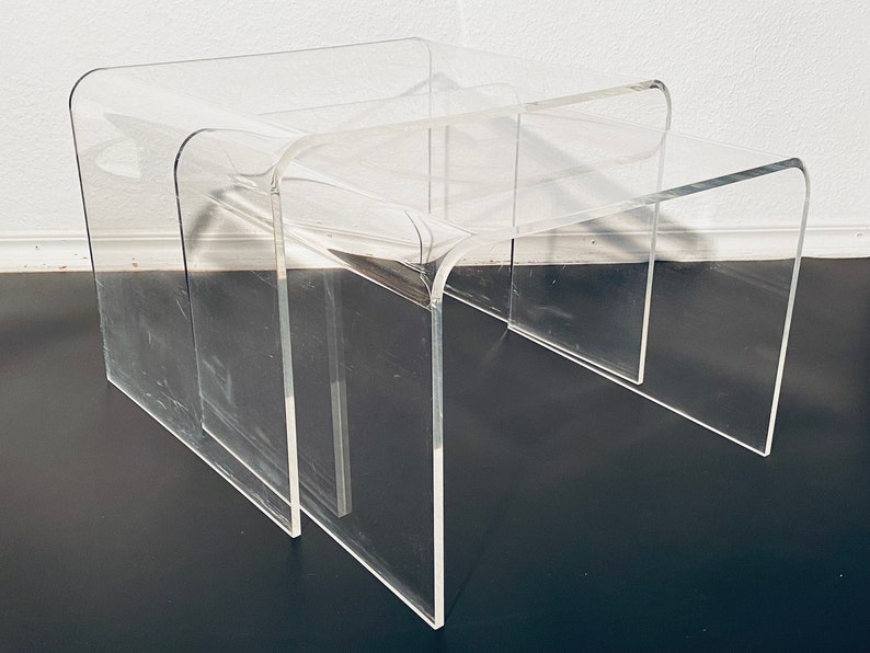 Two Plexiglass Perspex Tables 1980s / Vintage Decor - Etsy