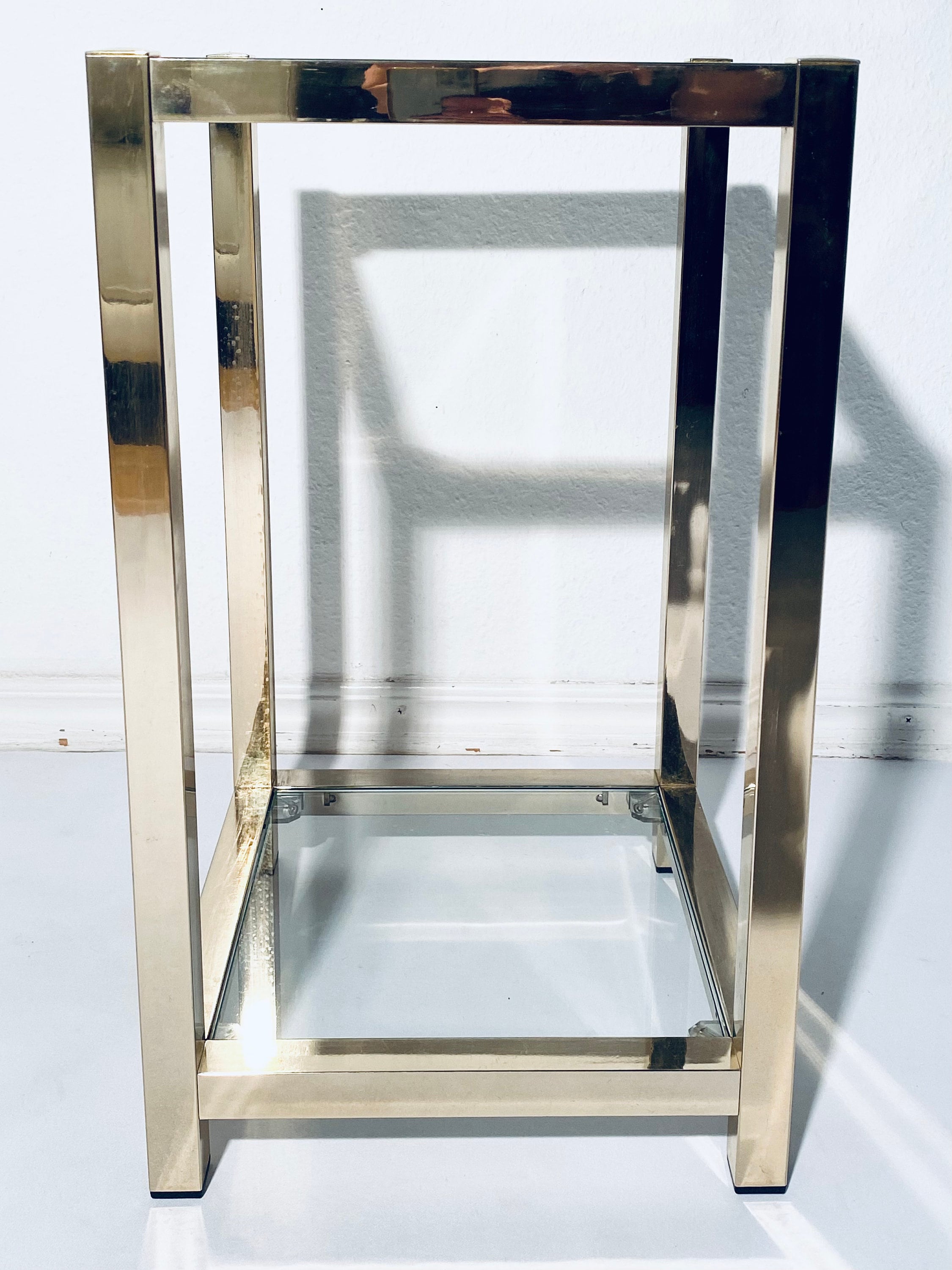 1970s Italian Gold Glass Shelves Stand Sofa Table / Vintage Home Decor ...