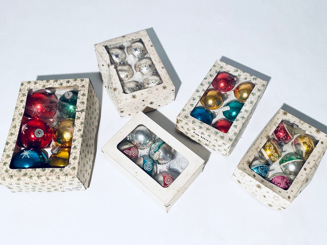 Old Christmas Tree Decoration Baubles / 29 Glass Ball Pieces / German ...