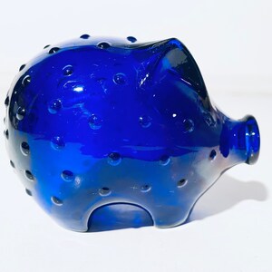 Rare Jacob E Bang Holmegaard Blue Glass Pig Piggy Bank / Money Box ...