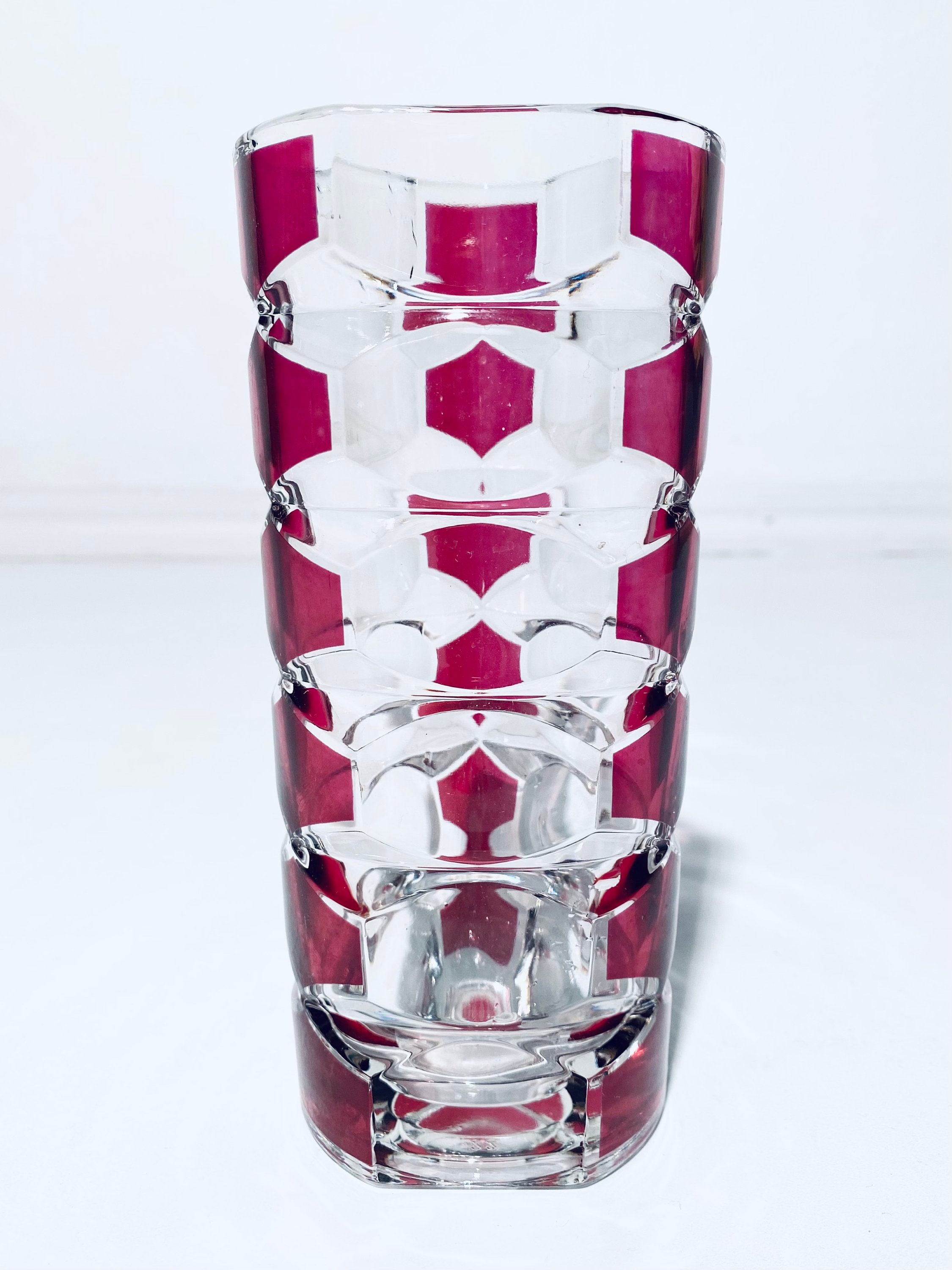 Triangular Glass Vase Art Deco Style / 1960s Vintage Decor - Etsy