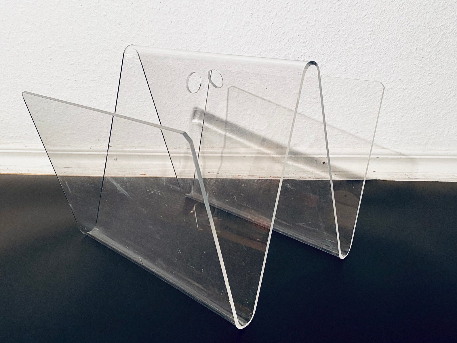 Plexiglass Perspex Magazine Newspaper Rack / Italy / 1980s Vintage ...