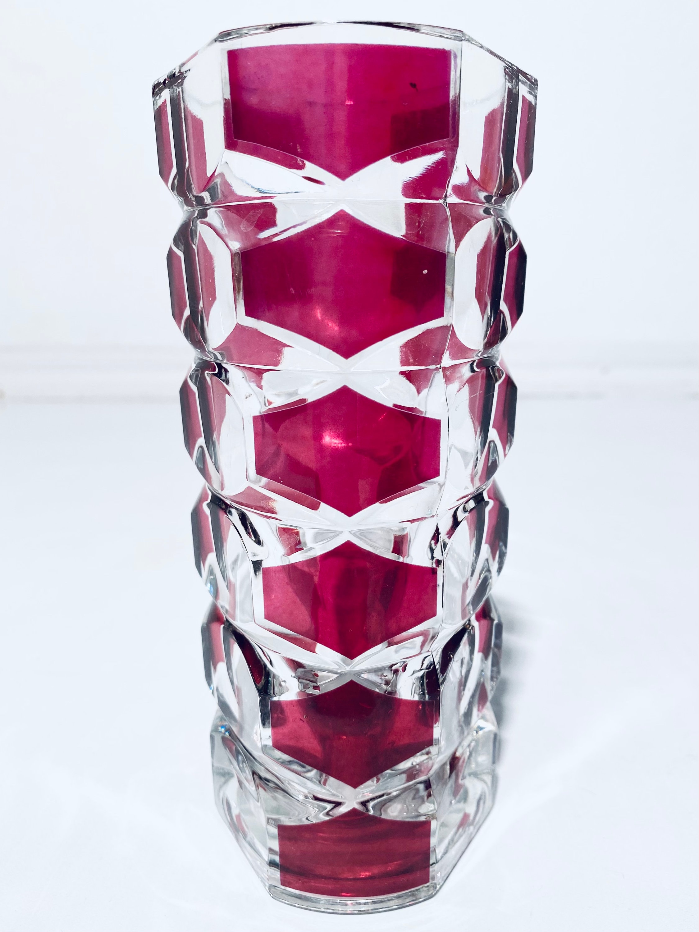 Triangular Glass Vase Art Deco Style / 1960s Vintage Decor - Etsy